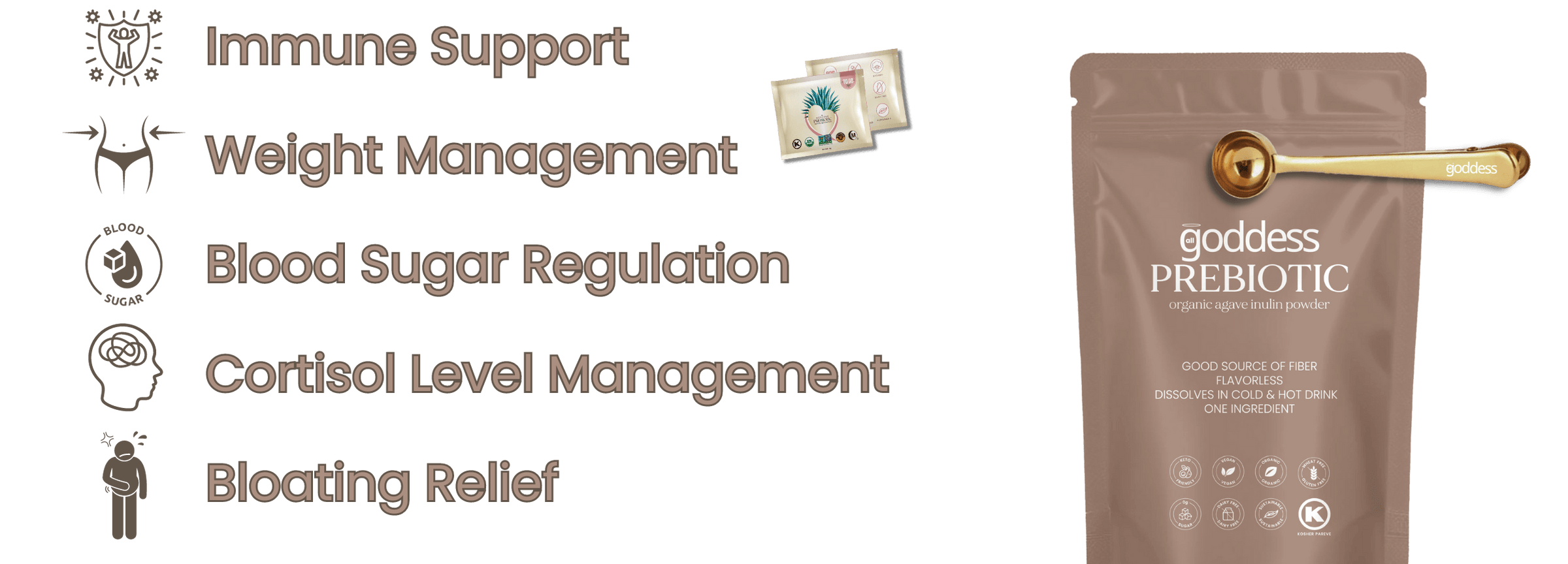 The Goddess Prebiotic TOGO - 100% Organic Blue Agave Inulin Powder